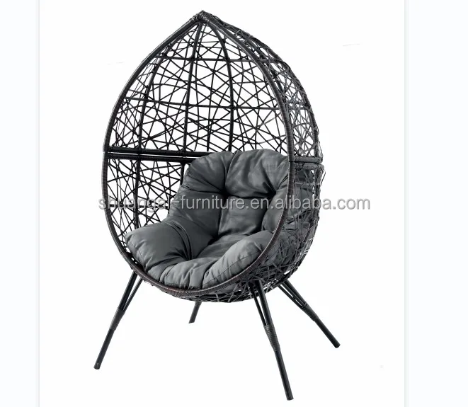 Wicker Round Egg Chair With Legs Home Outdoor Hanging Swing Modern ...
