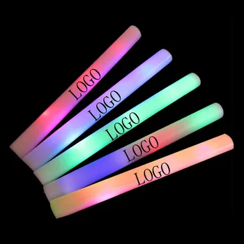 Logo Printing Flashing Effect Light Up Foam Sticks Led Foam Glow Sticks ...