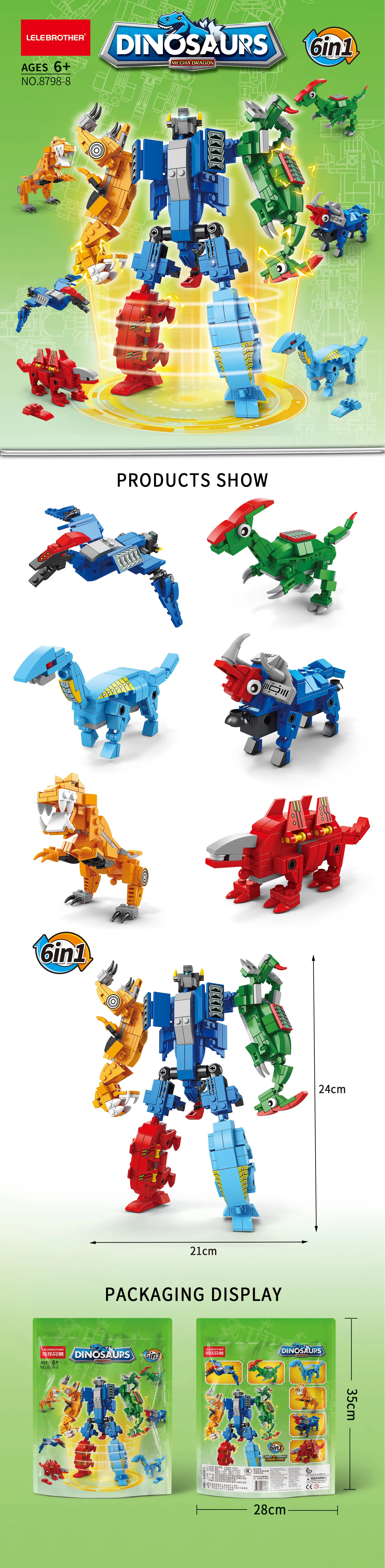 LELE Brother Color Bag Building Blocks - Fire Mecha 6 in 1