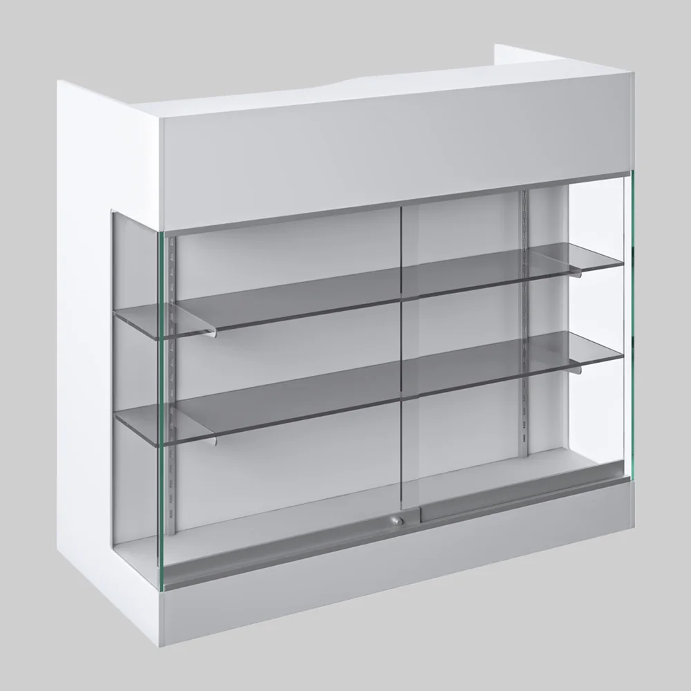 Glass Wood Display Counter Cash Counter With Glass Display Case Cash ...