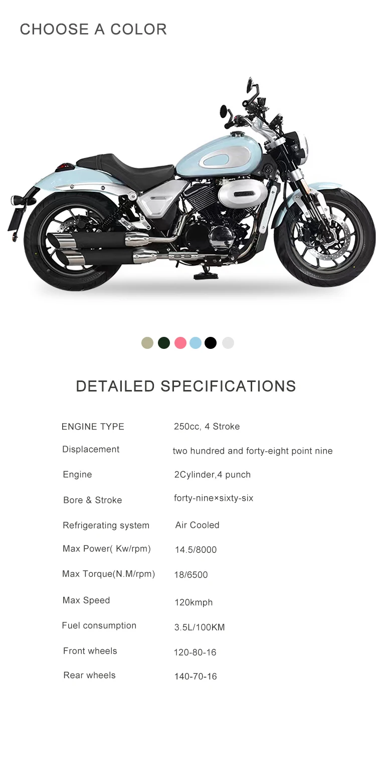 2024 Fashionable Street Legal Gasoline Motorcycle With 250cc Powerful ...