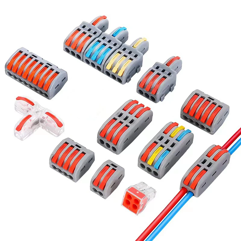 1 In 1 Out Electric Wire Connector Ch-811 Cable Connector Push-in Mini ...