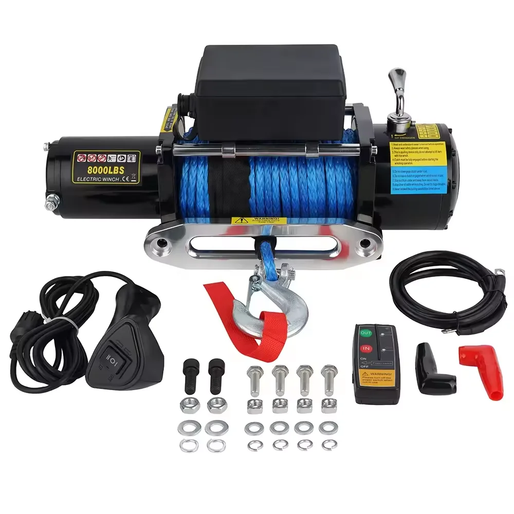 8000lbs off Road Electric Winches 12V Roller Fairlead Electric ...