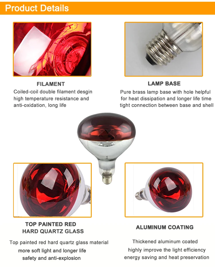 125W to 250W Infrared Bulbs for Efficient Animal House Heating