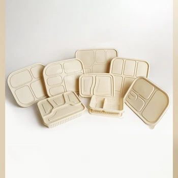 Biodegradable 4 Compartment Microwaveable Cornstarch Takeout Food ...