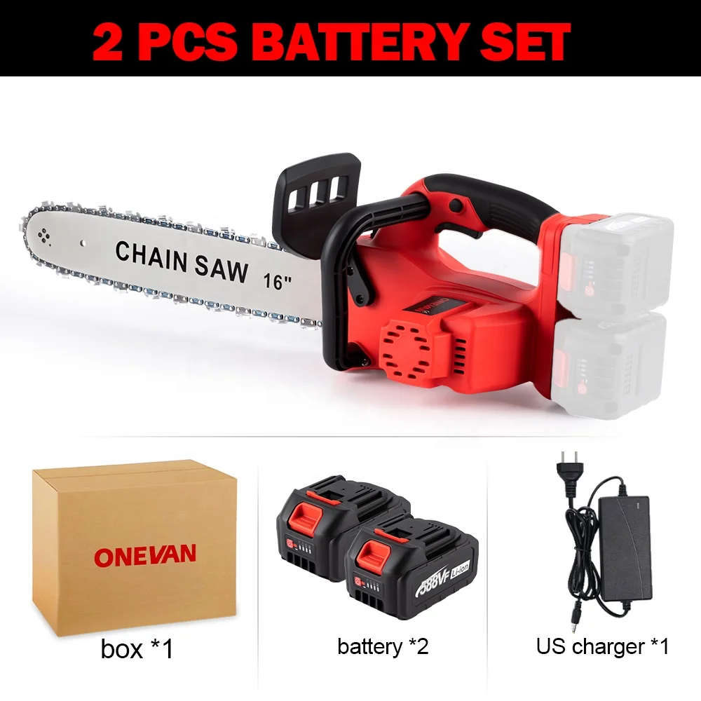 ONEVAN 7980W 16 Inch Cordless Electric Chainsaw - Battery Operated ...