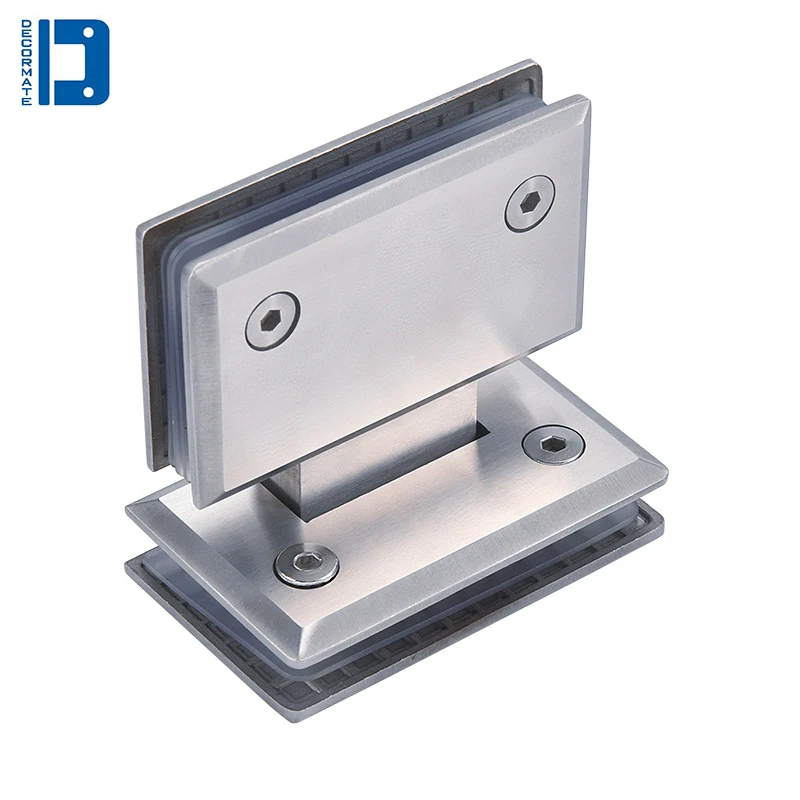 Frameless Glass Door Clamp 180 Degree Corner Shower Double Hinges ...