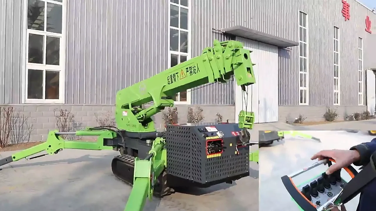 Crawler Spider Crane 1 2 3 Ton Telescopic Boom Small Hydraulic Epa ...