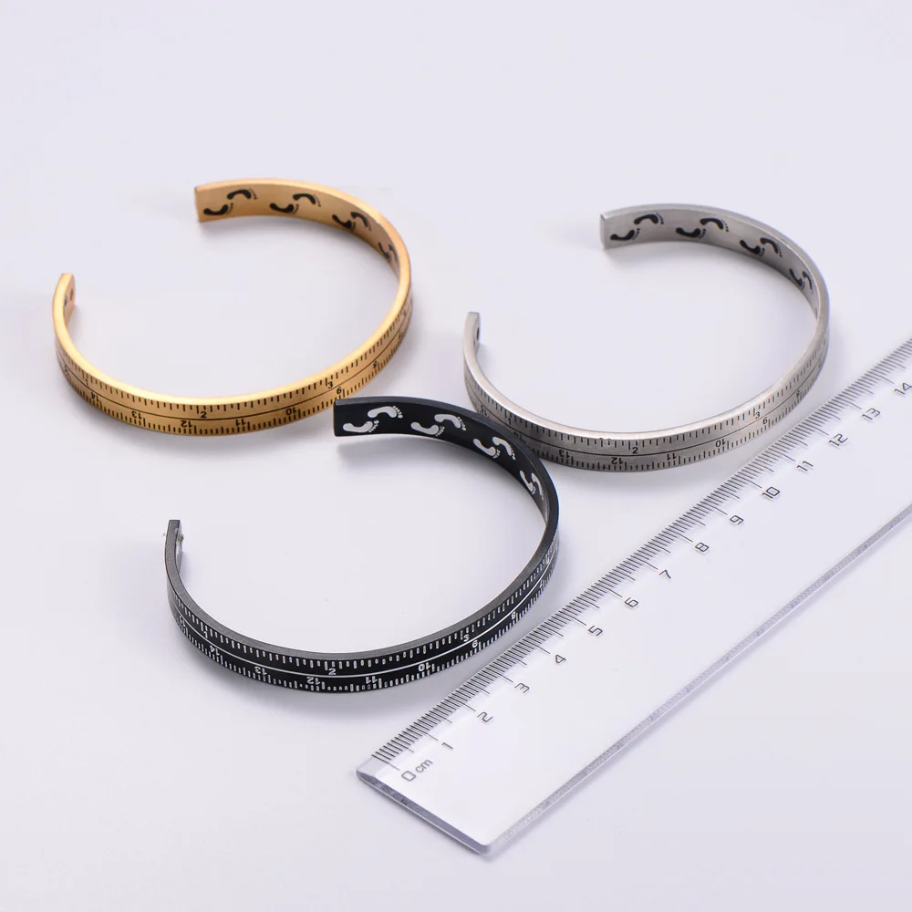Classic Wide-face Scale Open End Bangles Best-selling Stainless Steel ...