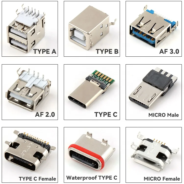Type-c 24pin Connector Vertical Smt Female 24p Usb Type C Connectors ...