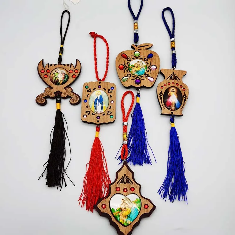 Good Custom Quality Mdf Diamond-encrusted Orthodox Car Pendant Jesus ...