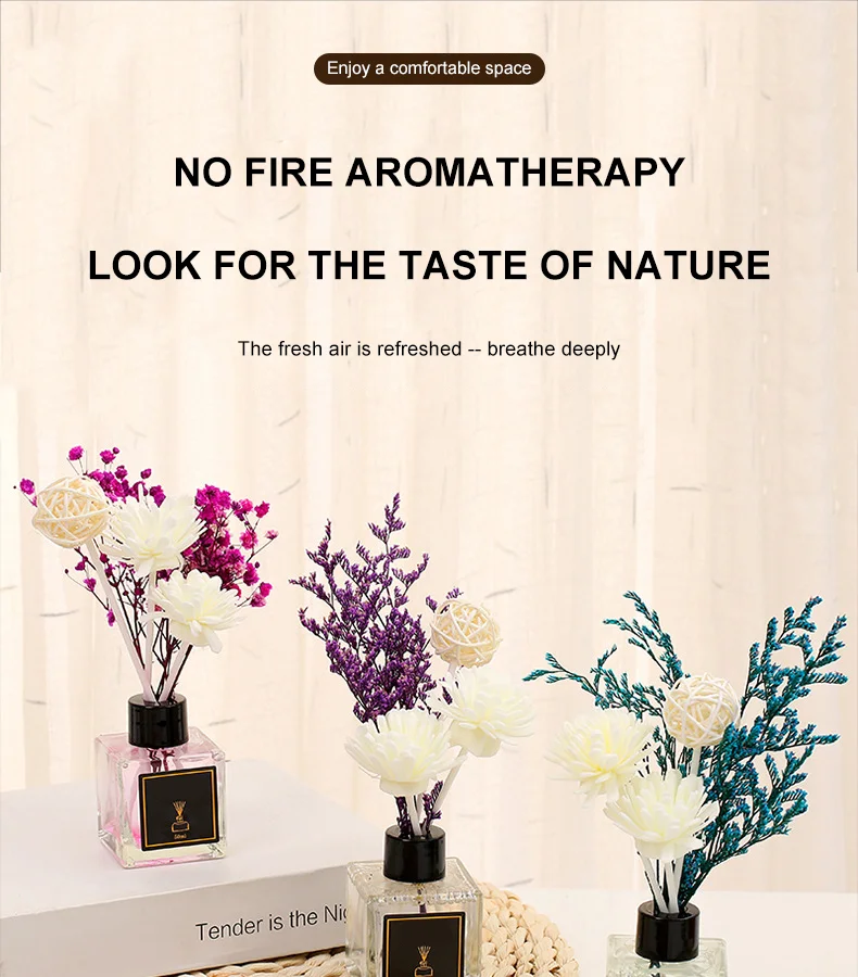 50ml Romantic Flower Reed Diffuser - 120-180 Days Fragrance