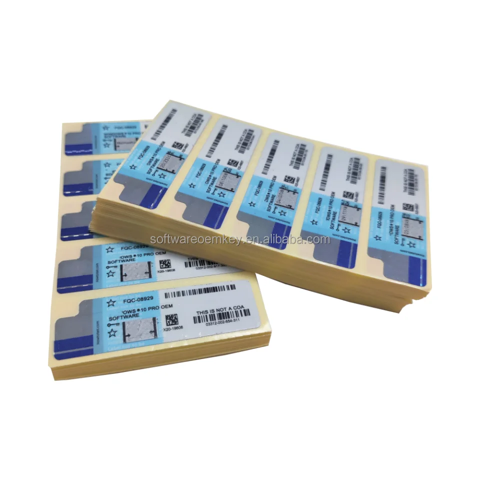 High Quality Blue Label For Win 10 Pro Key Sticker Use Oem Key 6 Months ...