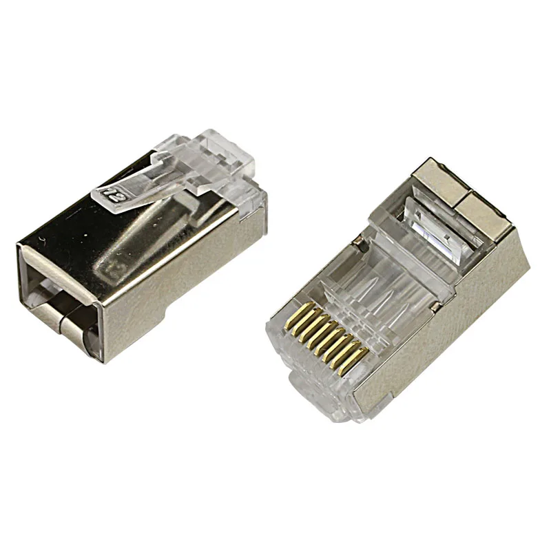 Rj45 Male Plug Connector 3u-50u Gold Plated 8p8c Cat6 Ftp Modular Plugs ...