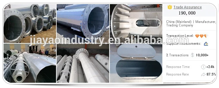 20m-40m High Self Supporting Steel Structure Monopole Mast