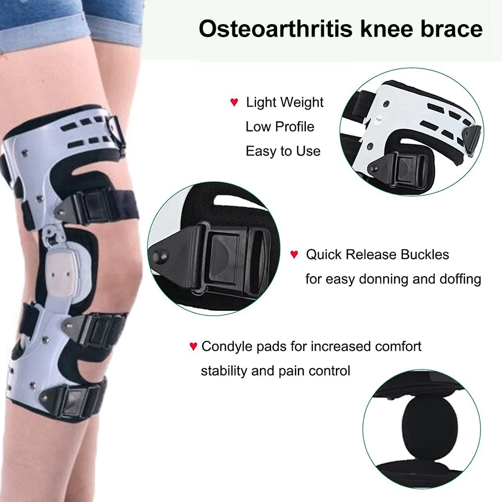 Orthopedic Braces Hinged Leg Support for Knee Pain Hinged Knee Brace Adjustable Medical OA Knee ...