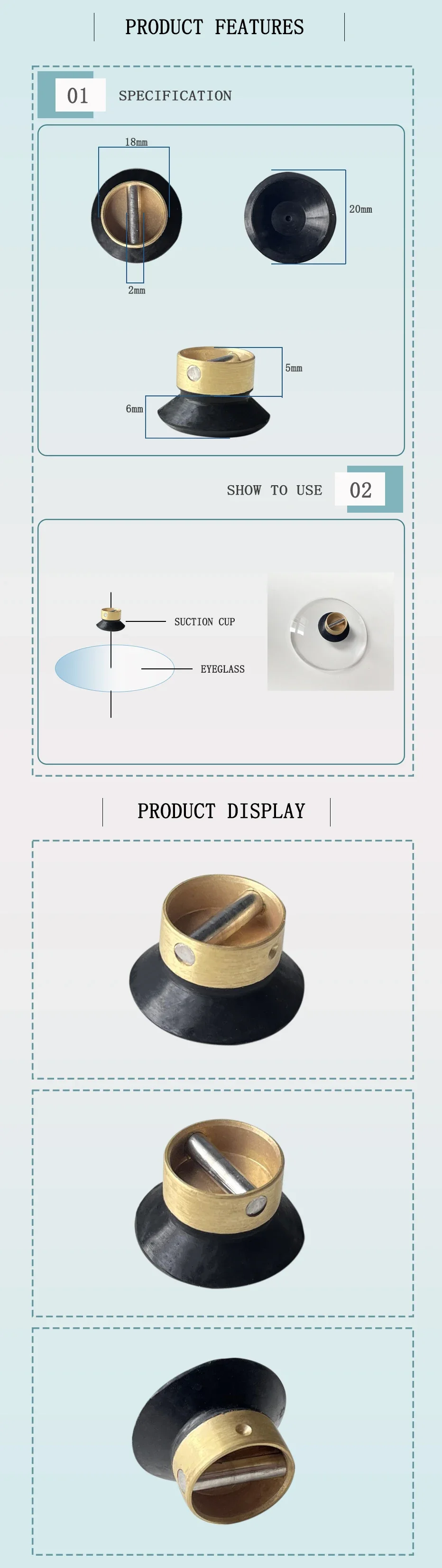 Flexible Silicone Optical Lens Block Suction Cups Auto Lens Edging ...