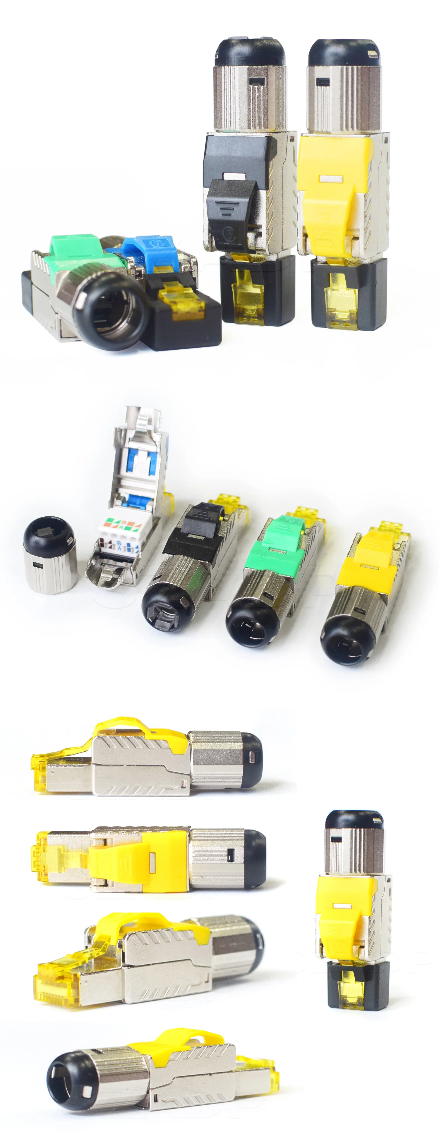 Rj45 Cat6 Cat6a Cat7 Cat8 Connectors Tool-free Zinc Alloy Shielded ...