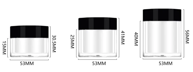 Acrylic Plastic Jars with Rose Gold Lids - 20g to 50g
