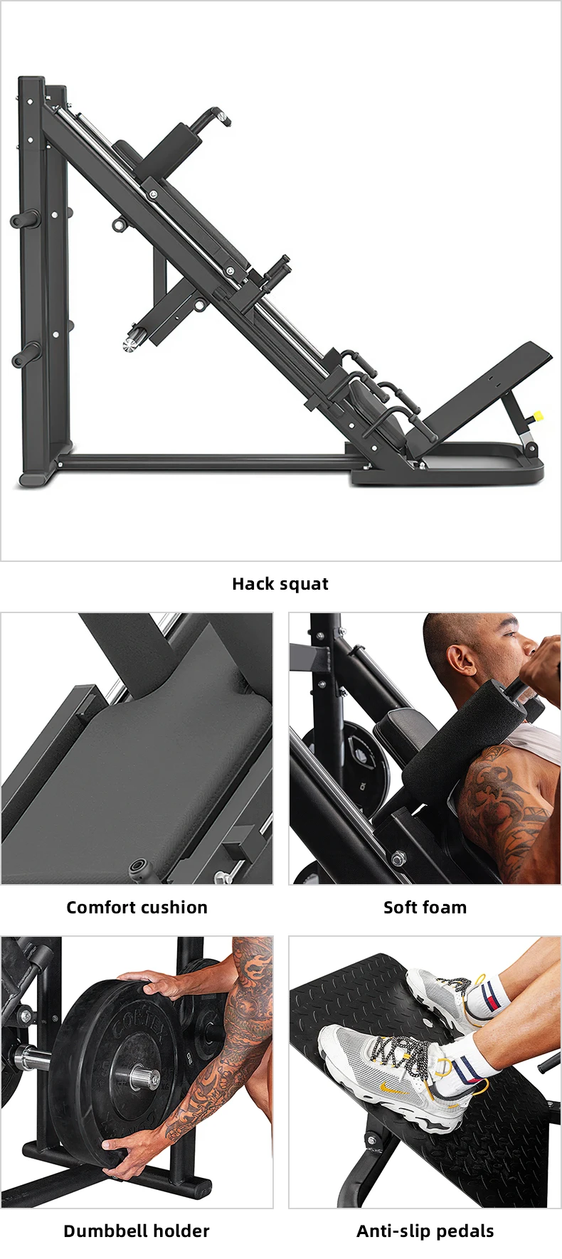 Fitness Lateral Leg Press Hack Squat Commercial 45 Degree Machine Plate ...