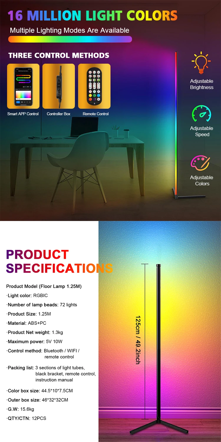 Nordic Stand Minimalist Smart LED Floor Lamp for Living Room