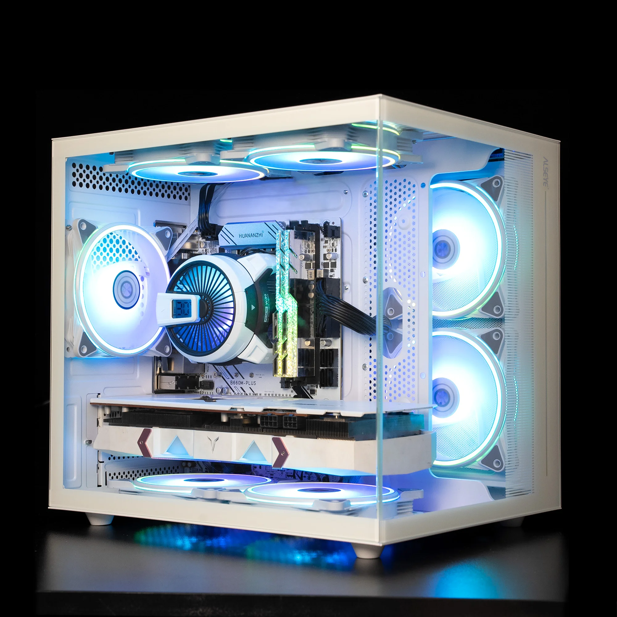 ALSEYE PC CASE MICRO ATX Case Tempered Glass Gaming Computer Case ...