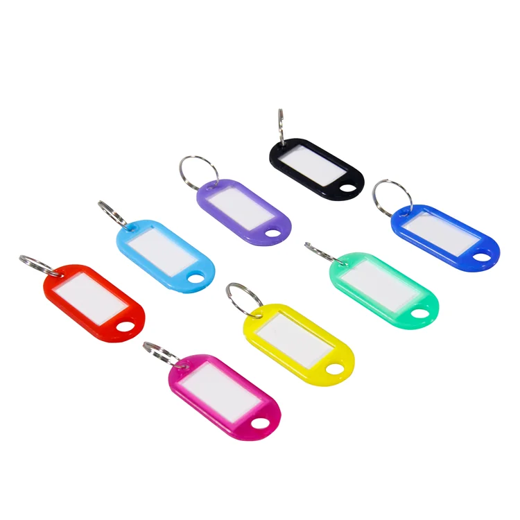 2022 Label Name Key Tags Plastic Keychains Keytag With Split Ring ...
