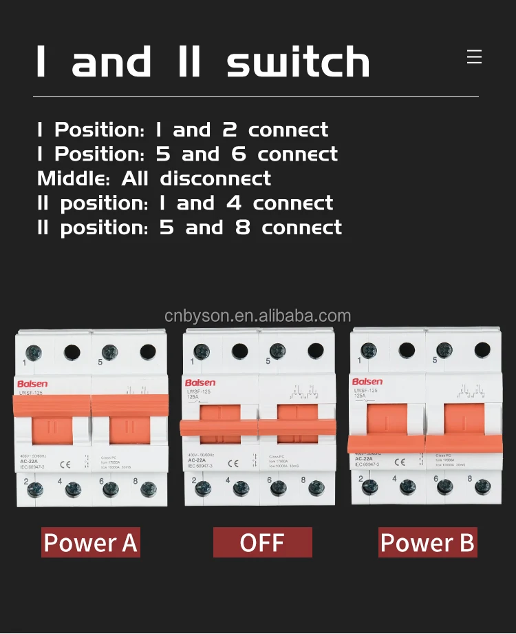 Professional Manufacturer Dual Power Transfer Switch 2p 80a 100a 125a ...