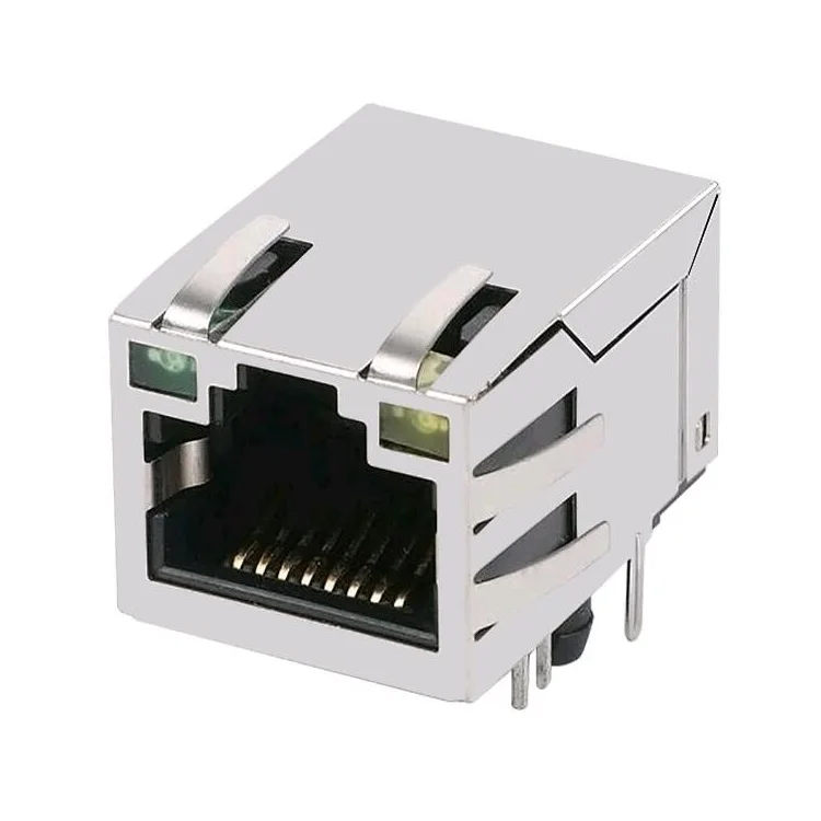 Hfjt1-rp48-l12rl 100base-t Poe With Led Rj45 Connector With Magnetic - Buy Rj45 Connector Lan ...