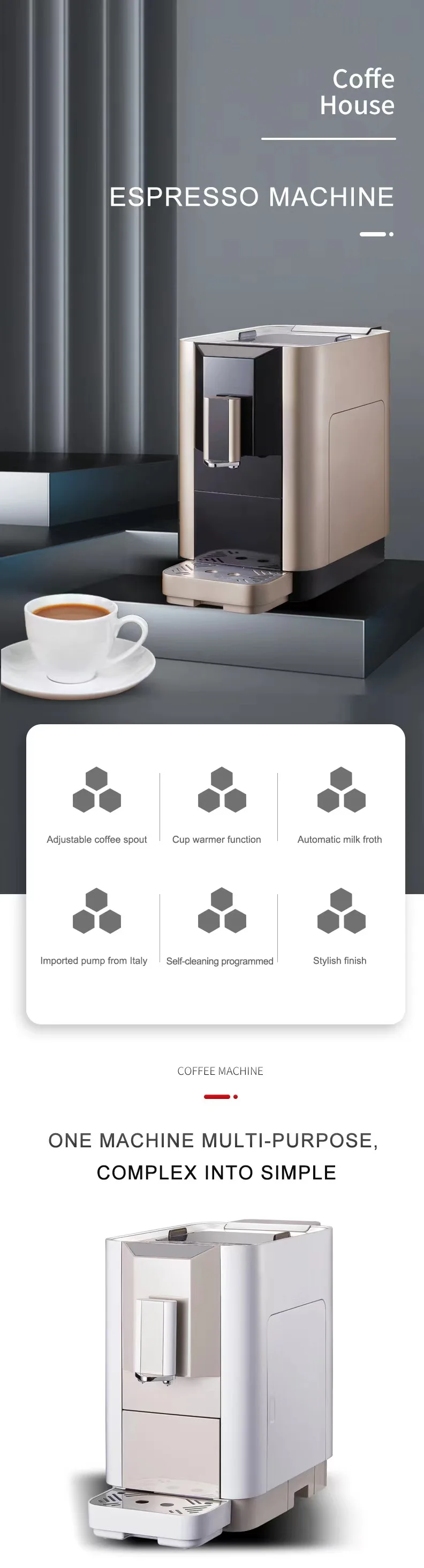 Smart Automatic Coffee Machine Espresso Fully-automatic Electric Coffee ...