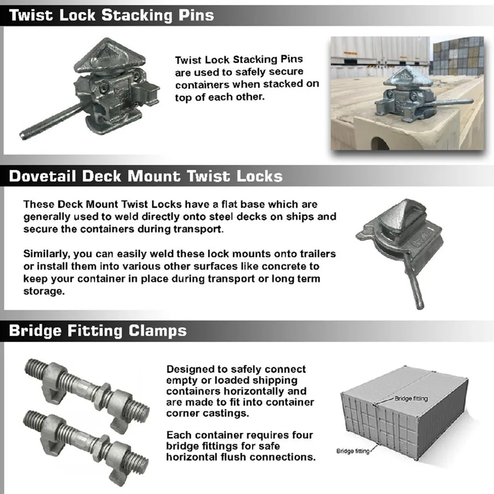 Shipping Container Corner Castings Clamps Lashing Parts Steel Bridge ...