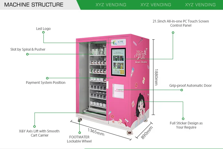 Automatic Cosmetics Vending Machine - Touch Screen Makeup