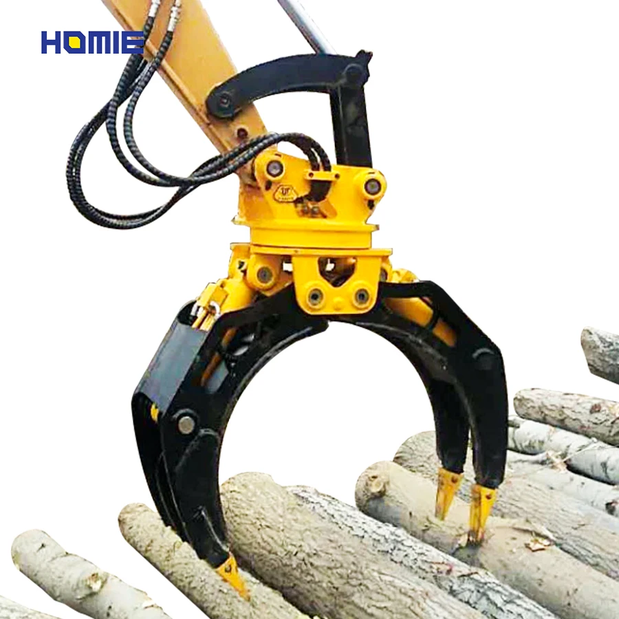 Hay Scrap Metal Stone Wood Hydraulic Excavator Rotating Grapple For ...