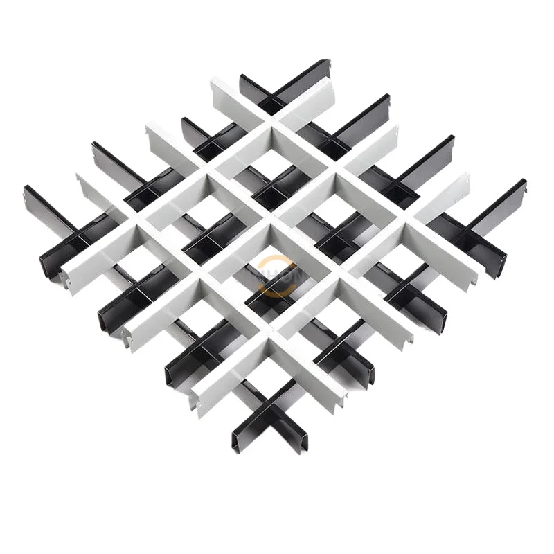 Black Color Aluminum Spandrel Ceiling System False Open Grid Suspended ...