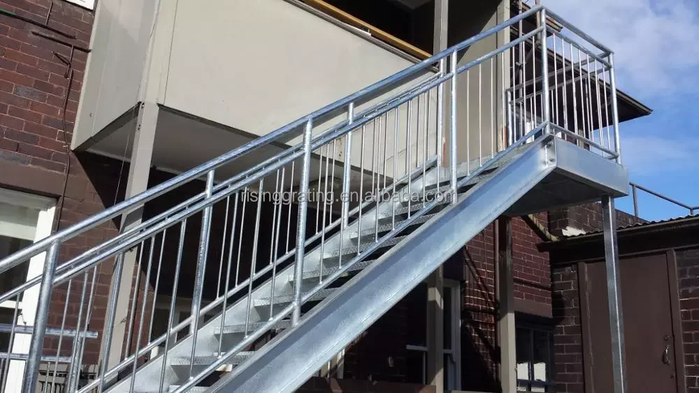 Outdoor Industrial Metal Safety Exterior Galvanized Steel Stair