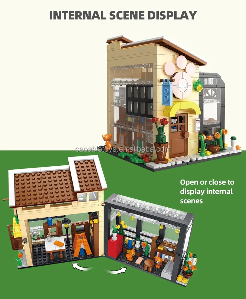 City Street View Store Building Blocks Set Diy Mini Shop Moc Blocks ...