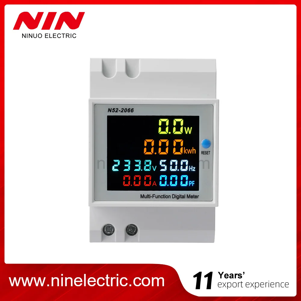6 In1 Din Rail Electric Multifunction Power Meter Panel Lcd Energy Digital Display Voltage ...