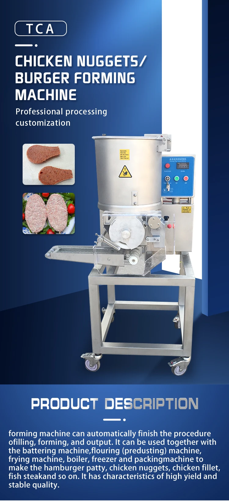 High-tech Automatic Burger Patty Making Machine for Hamburger Forming