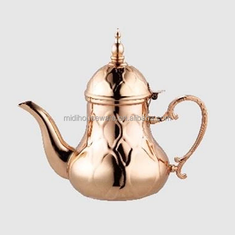 2024 Ramadan Rose Gold Tea Set Metal Inox Coffee Pot Moroccan Stainless ...