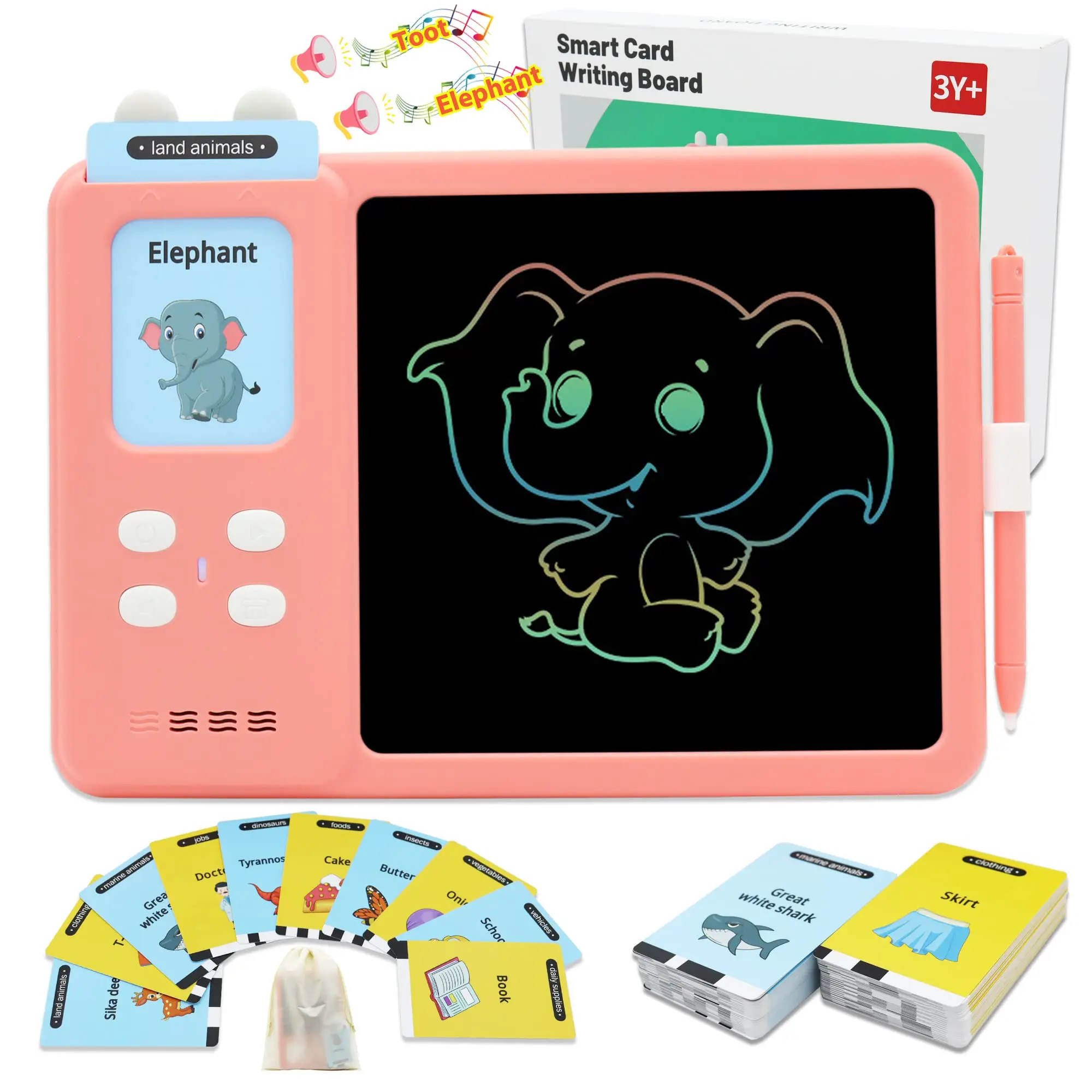 224 Words Talking Flash Cards - LCD Writing Tablet for Toddlers