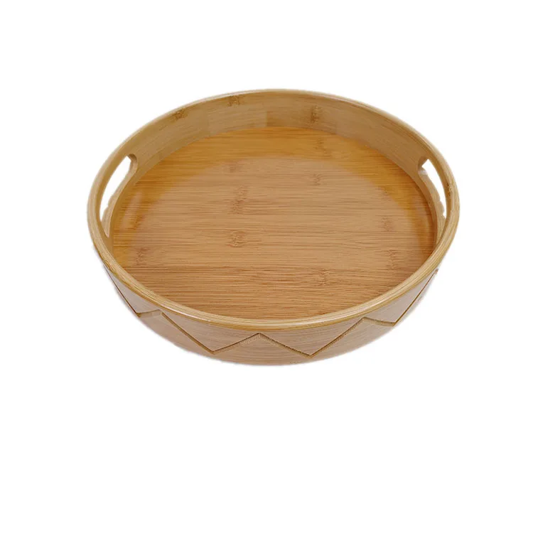 Round Bamboo Crafts Food Serving Tray with Handle| Alibaba.com