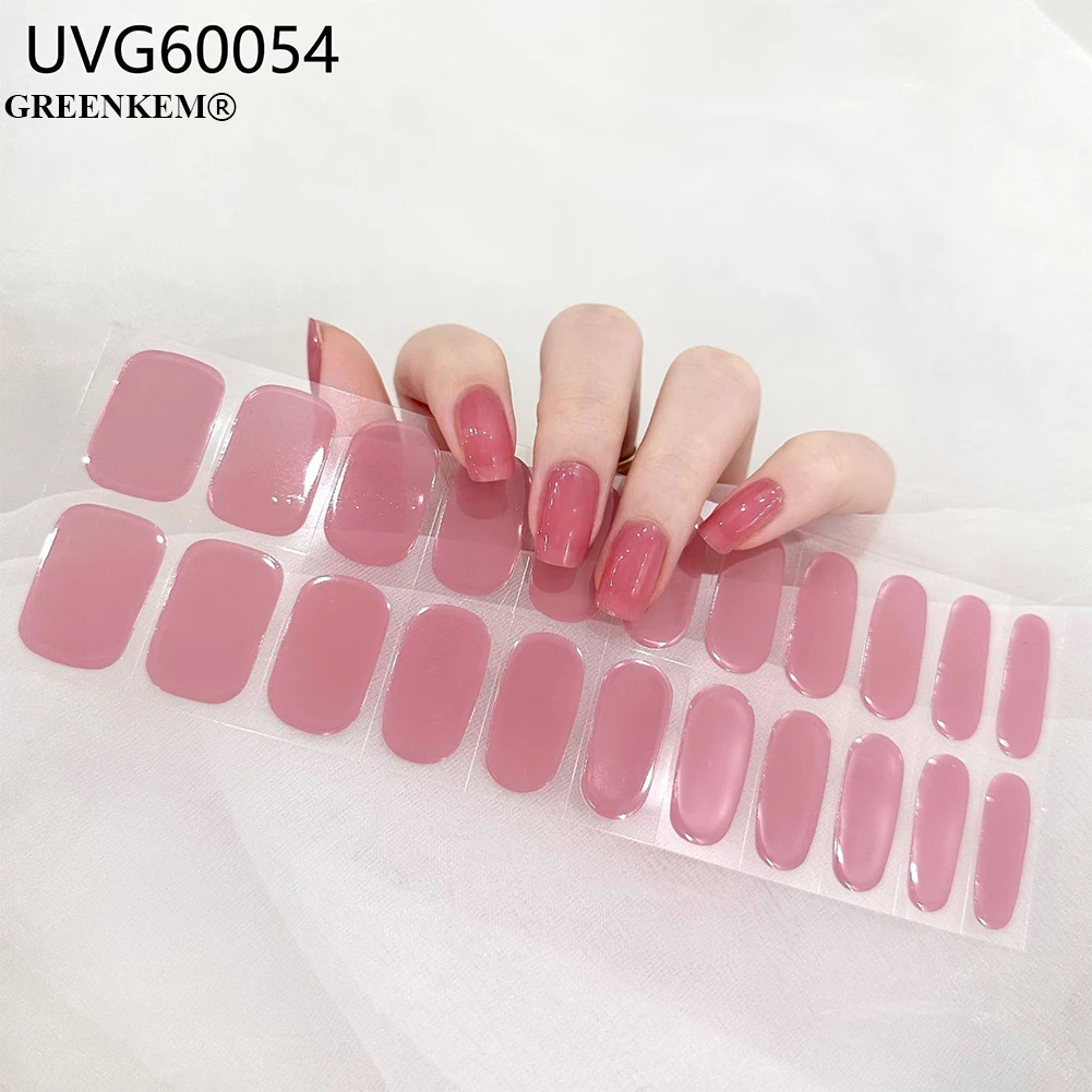 Translucent Nude Gel Nail Art Patch Semi Cured Half Baked Phototherapy With The Lamp To Cure Uv