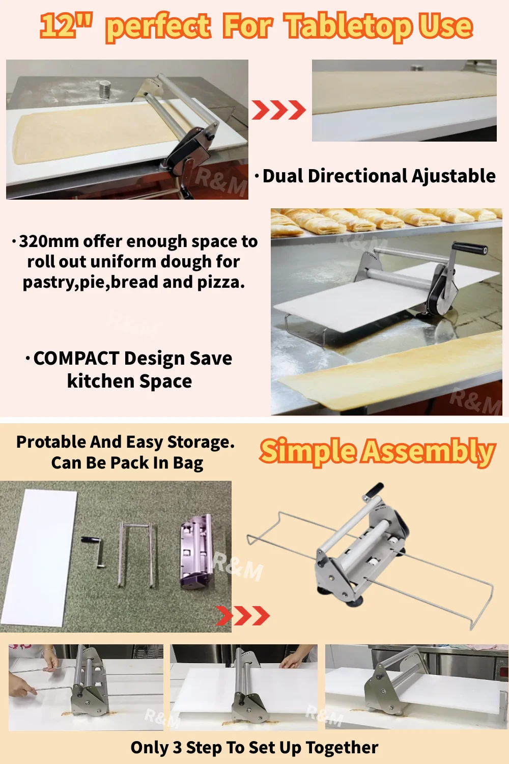 Mini Pastry Portable Dough Sheeter - Perfect for Baking