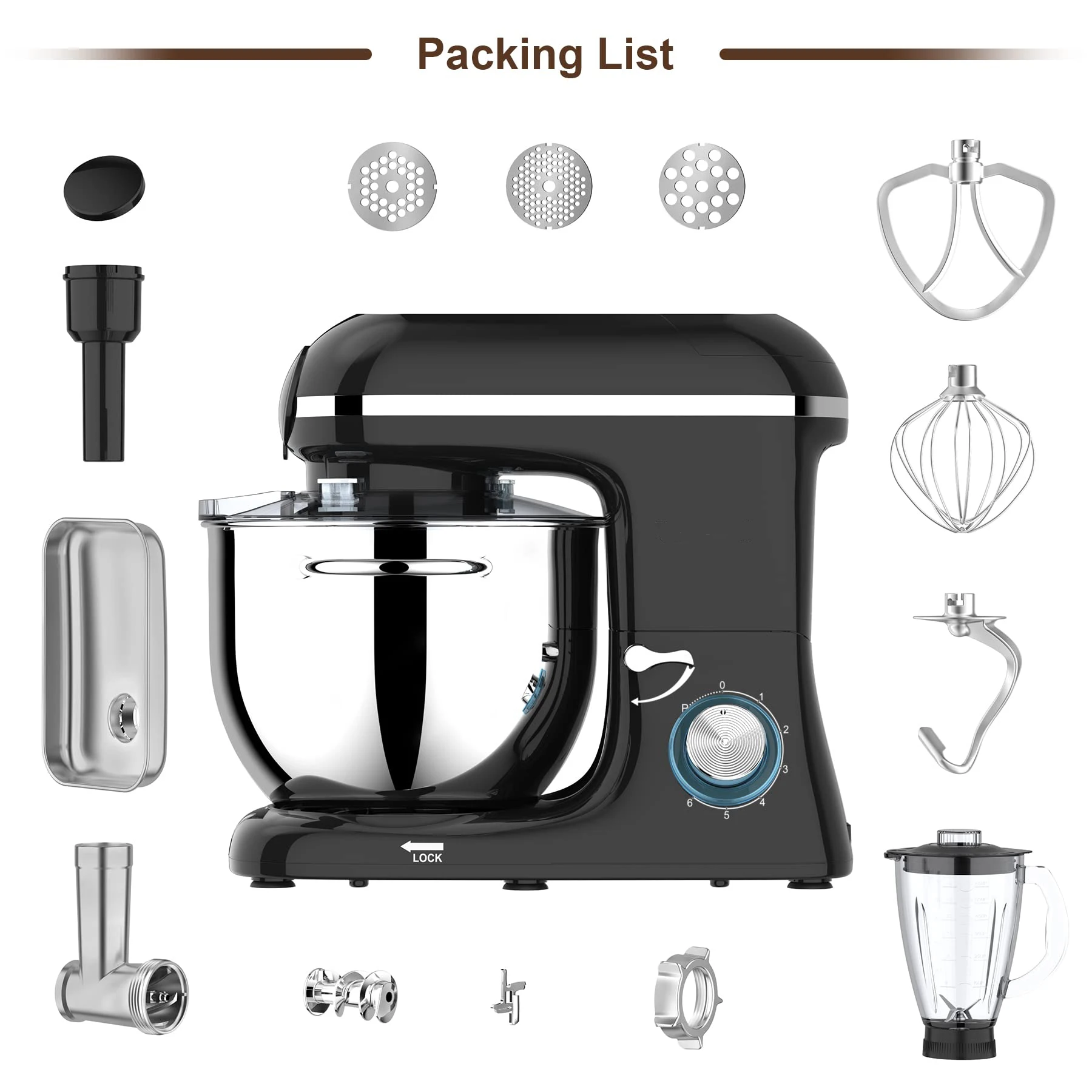 1400W Multifunction 5 in 1 Stand Mixer - Perfect for Baking