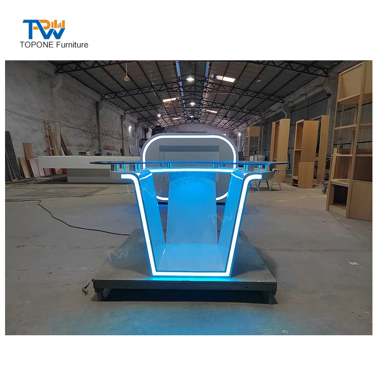 White Curved Reception Desk - Modern Office Furniture