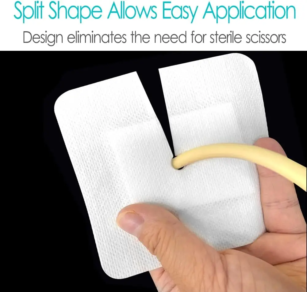 Catheter Fixation Dressing Peritoneal Dialysis PD Catheter Bordered Gauze Abdominal Pad Drain ...