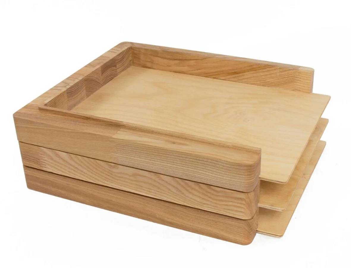 Custom Diy Wooden Paper Tray 3 Stages Wooden Paper Holder Stacked Paper ...