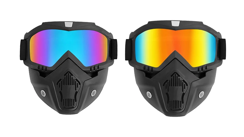 Detachable Uv Protect Googles Motorcycle Helmet Removable Goggles With ...
