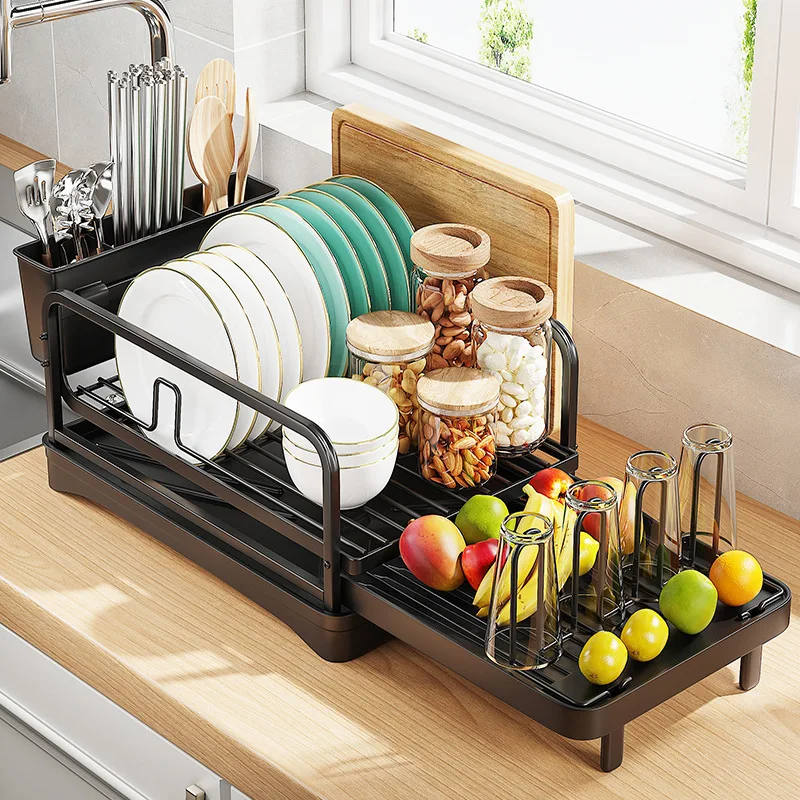 Ownswing Kitchen Drainer Dish Rack Home Removable Retractable Utensil ...