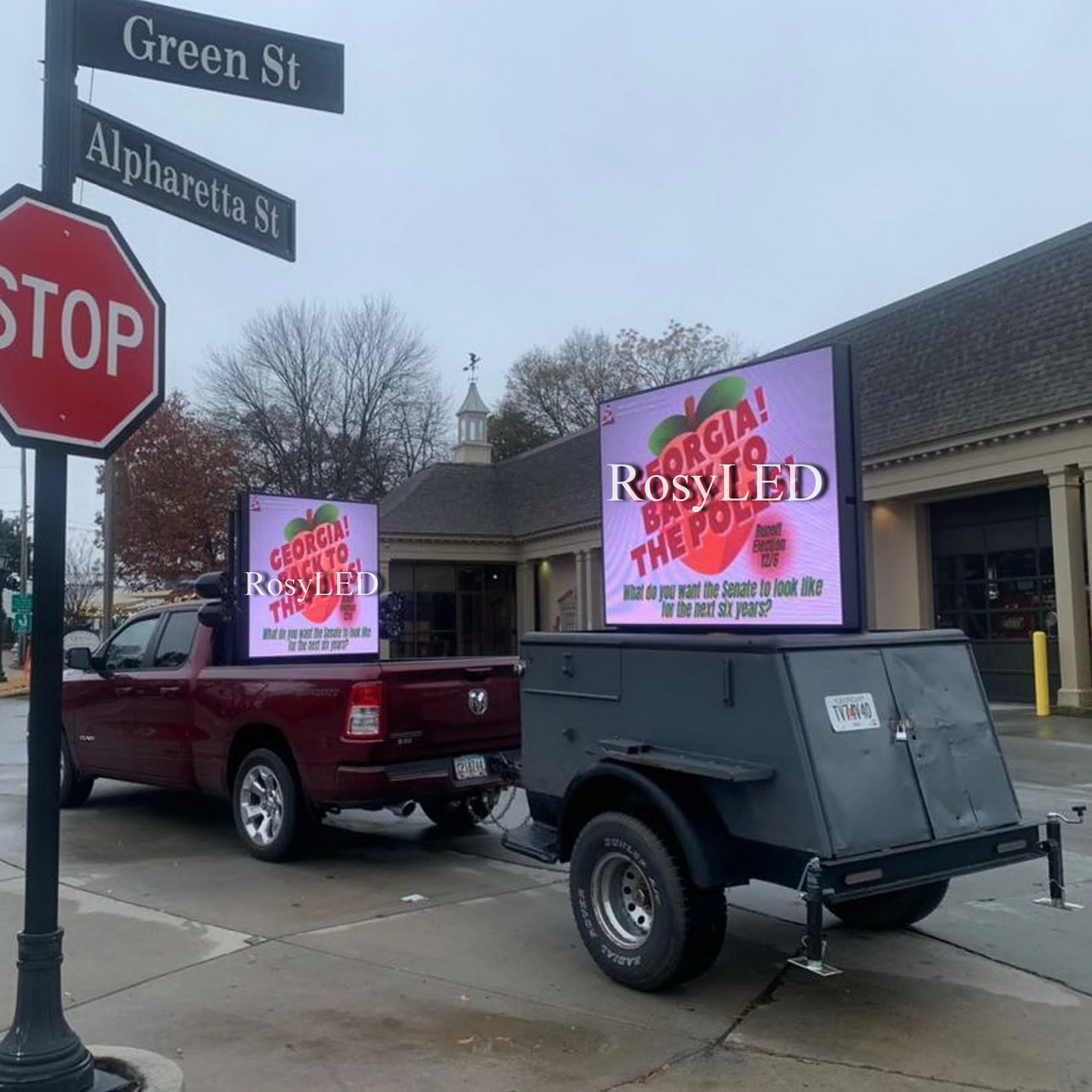 Mobile Truck Trailer Hitch AD P5 LED Sign - Full Color